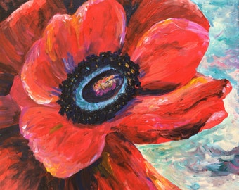 Poppy painting | Etsy