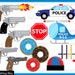 Many Props Police Cutting Files SVG JPG Digital Graphic