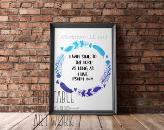 Bible verse wall art Scripture printable art Christian wall