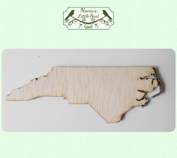 North Carolina State Medium Wood Cut Out Laser Cut