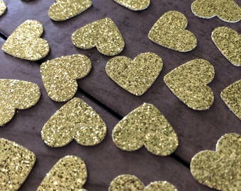 Gold heart confetti | Etsy