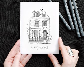Custom house drawing | Etsy