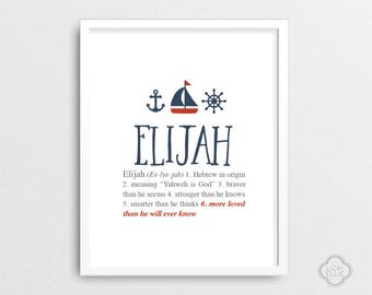 Elijah name | Etsy