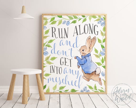 Peter Rabbit Prints Nursery Wall Art Peter Rabbit Nursery