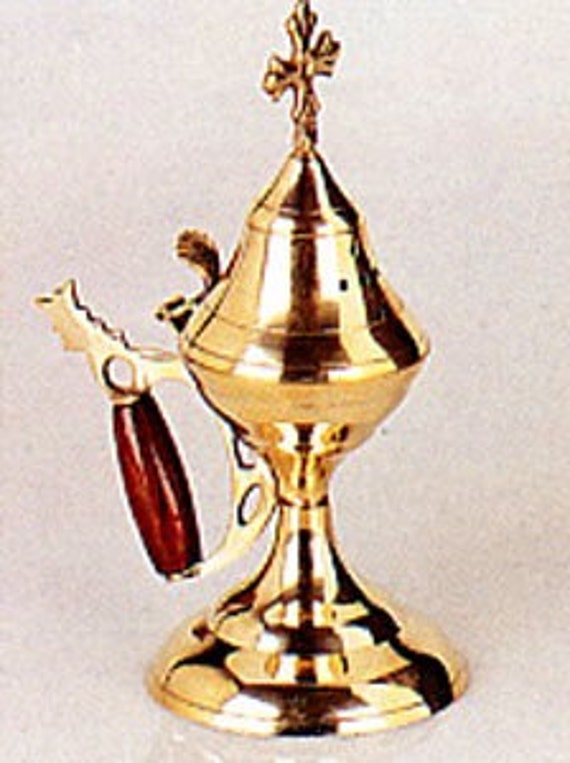 Orthodox Censer From Brass With Wooden Handle 19 cm