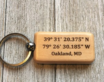 Wood keychain | Etsy