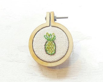 Pineapple embroidery | Etsy