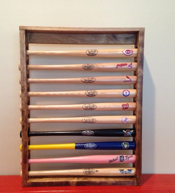 10 Mini Baseball Bat Display Holder Rack Table top or wall