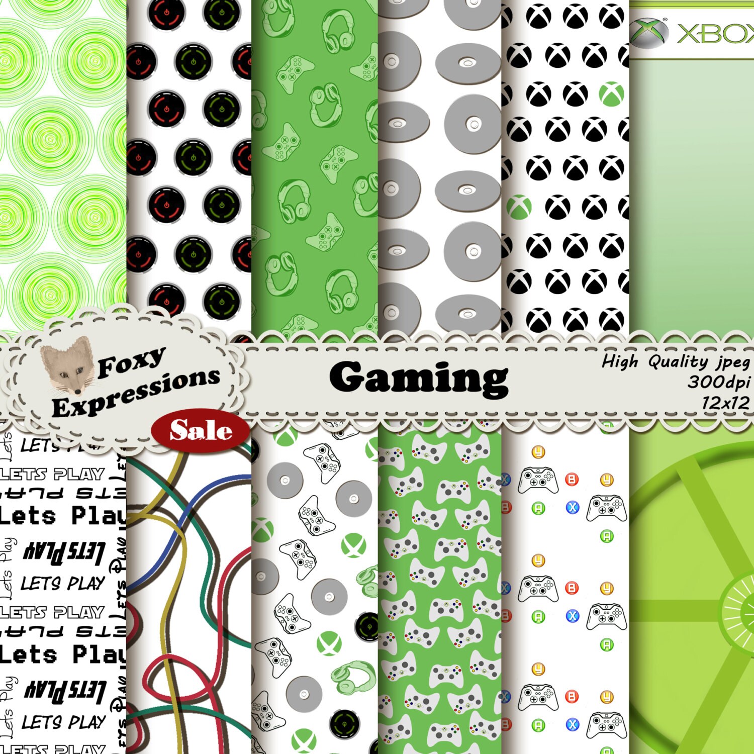 Gaming digital paper comes in xbox designs including