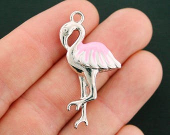 Pink flamingo charm | Etsy