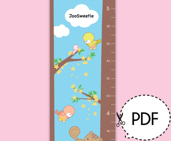 Squirrel Growth Chart-Printable PDF Download