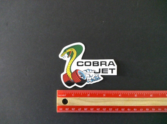 Ford cobra jet vintage style racing decal sticker