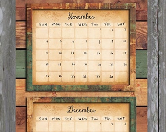 Rustic barn wood calendar frame. Calendar holder. Reclaimed