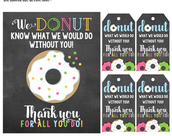 Donut Teacher Appreciation Sign : Donut You Know How Much We