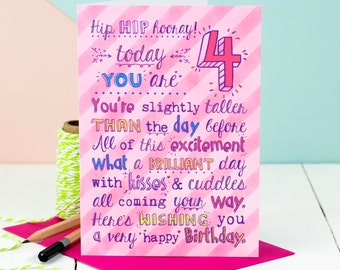 4 year old card | Etsy