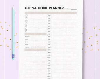 24 hour planner | Etsy