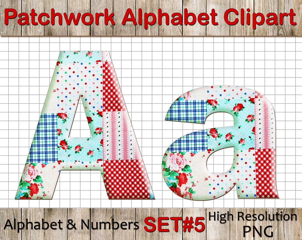 Patchwork Alphabet Clipart: Patchwork Clip Art Patchwork
