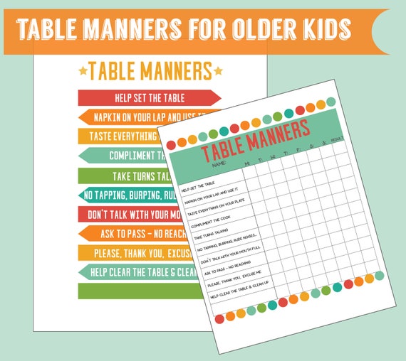 Printable Etiquette Poster