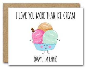 Ice cream card | Etsy