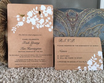 Elegant Brown/Blue Invitation Set