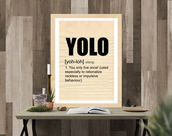 Yolo poster | Etsy