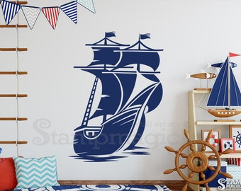 sailboat wall decal boat 3D window boat wall decal for home