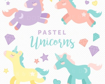 Unicorn clip art | Etsy