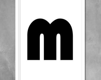 Letter m print | Etsy