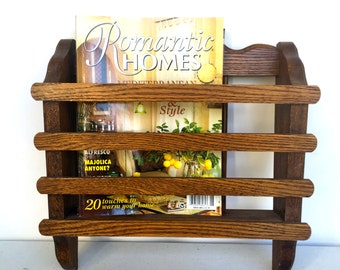 Oak magazine rack | Etsy