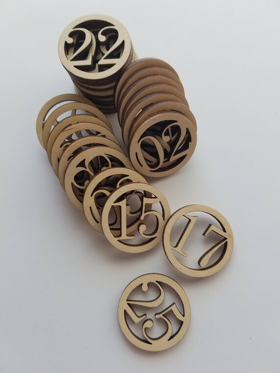 Calendar Circle Number Wooden Cut Outs Number Ornaments