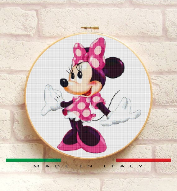MINNIE MOUSE Cross Stitch Pattern PDF Embroidery Chart Cute