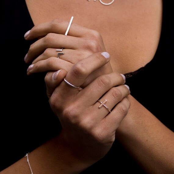 Flat bar ring Minimalist ring Bar ring Dainty ring