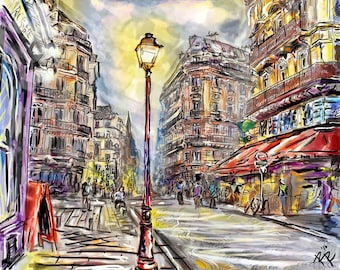 Paris cityscape | Etsy