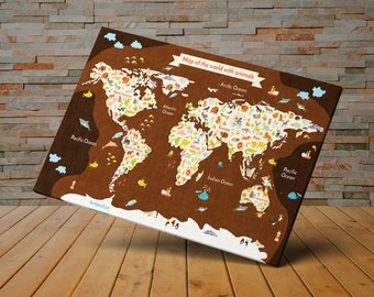 Kids world map | Etsy