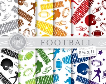 FOOTBALL PLAYBOOK Digital Paper / Football Party Printables