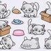 Premium Vector Clipart Kawaii Cats Cute Cats Clipart Set