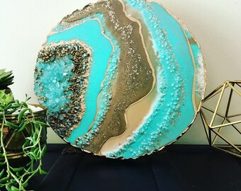 Geode and abstract art to enhance your home by AfterThoughtArt1