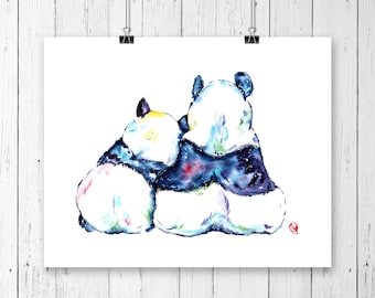 Panda painting | Etsy