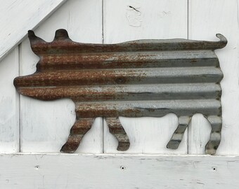 Pig Rustic Wood Cut Out Wooden Pig Outline Rustic Pig Large