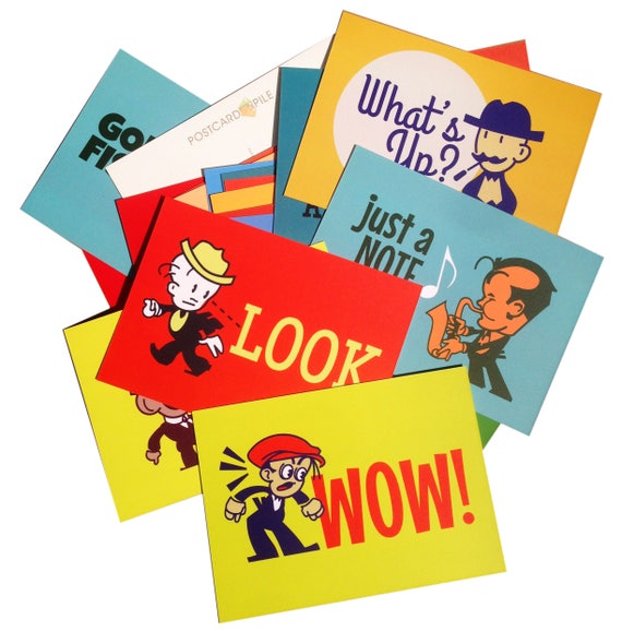 Postcard Pile Pack of 25 Retro Postcards