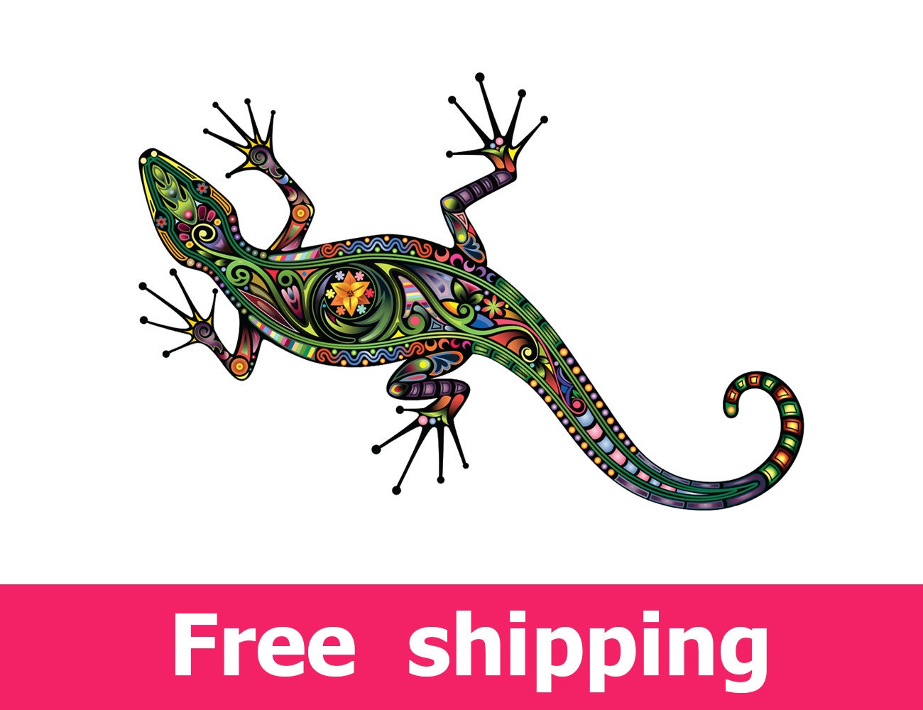 abstract lizard wall sticker colorful lizard wall decal