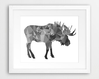 Moose art | Etsy