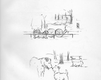 Vintage dog print | Etsy