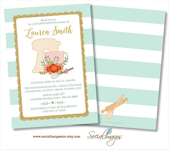 KITCHEN SHOWER INVITATION Kitchen Bridal Shower Invitation