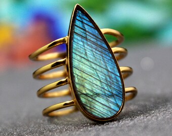 Labradorite ring | Etsy