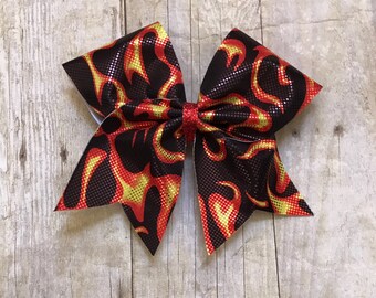 Fire cheer bow | Etsy