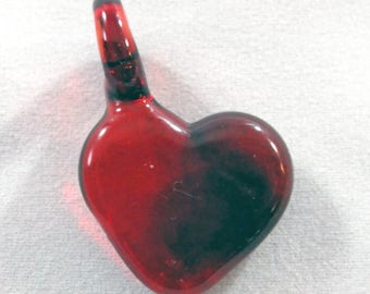 Red glass heart | Etsy