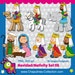 Nativity Clipart Bundle Color and Black/White Christmas