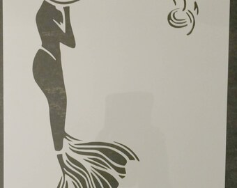 Mermaid stencil | Etsy