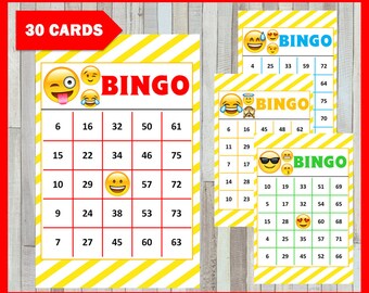 Printable 30 Emoji Bingo Cards printable Emojis Bingo game